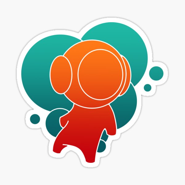 "Tiny Diver" Sticker by Muzza-the-Brave | Redbubble