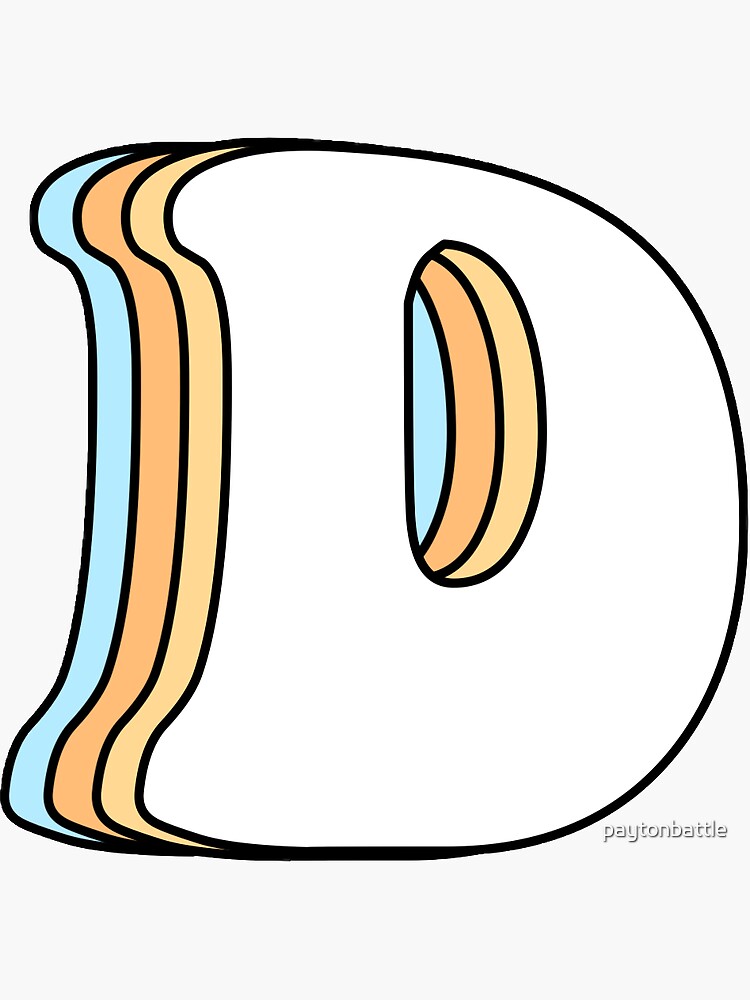 "letter D" Sticker for Sale by paytonbattle | Redbubble