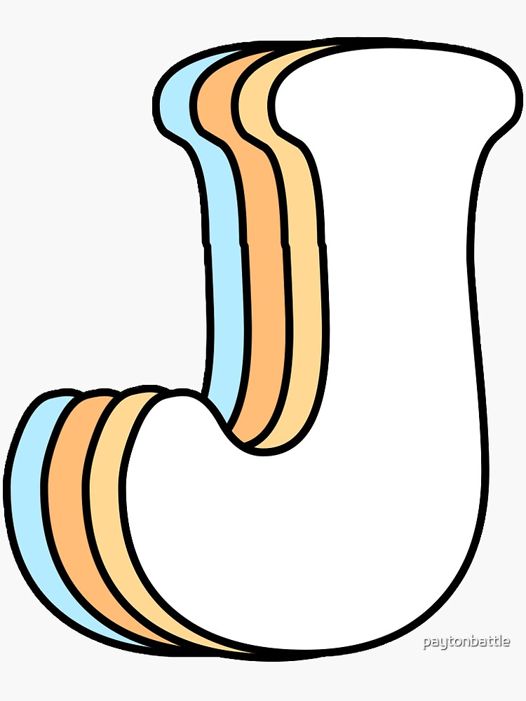 "letter J" Sticker for Sale by paytonbattle | Redbubble