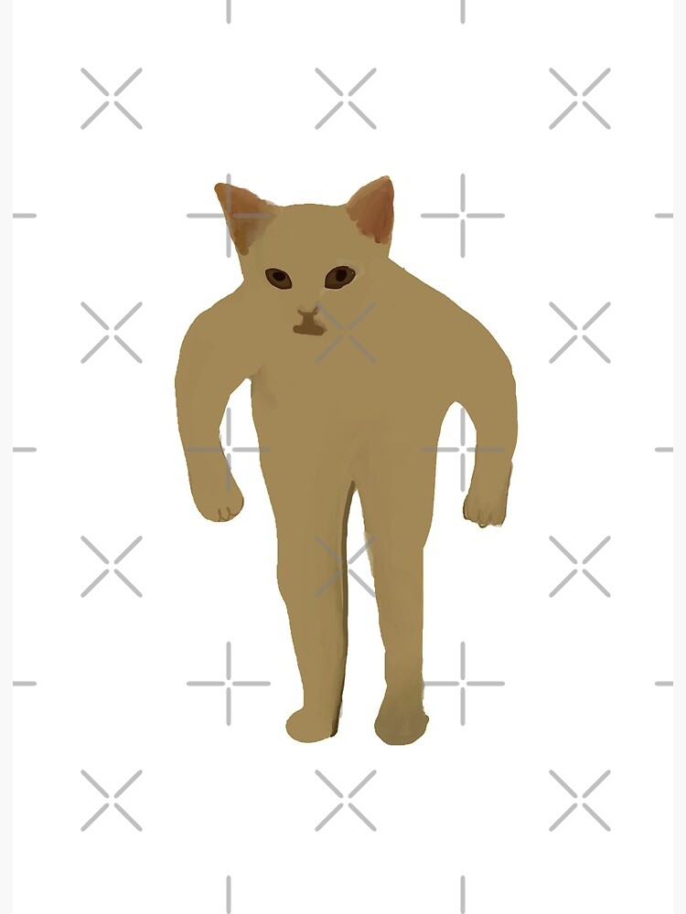 Lámina rígida for Sale con la obra «Buff Cat Meme Gato con dos brazos ...