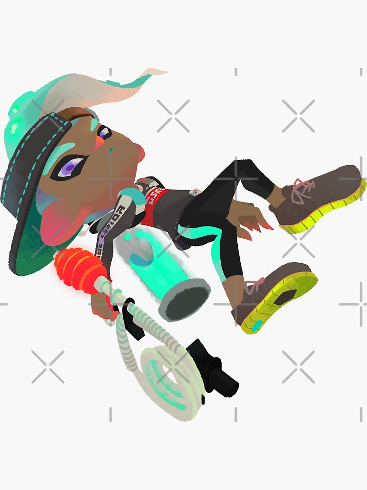 "Octoling Boy With Goo-Tuber" Sticker for Sale by TK-Subby | Redbubble