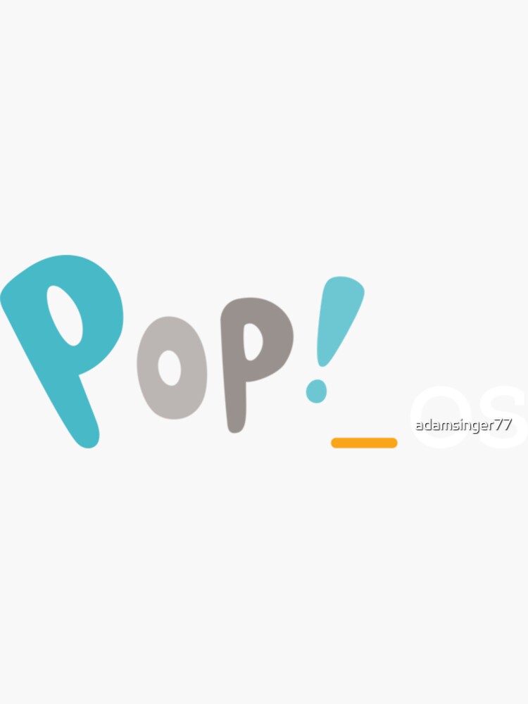 "Pop!_OS wide logo" Sticker for Sale by adamsinger77 | Redbubble