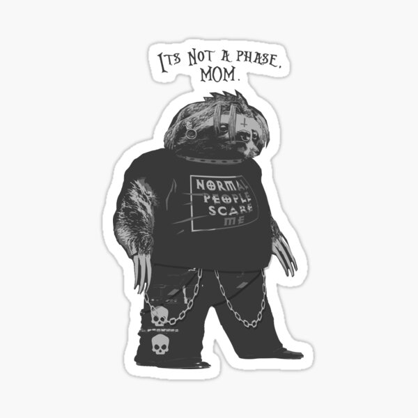 "Goth Sloth" Sticker by astrobunny | Redbubble