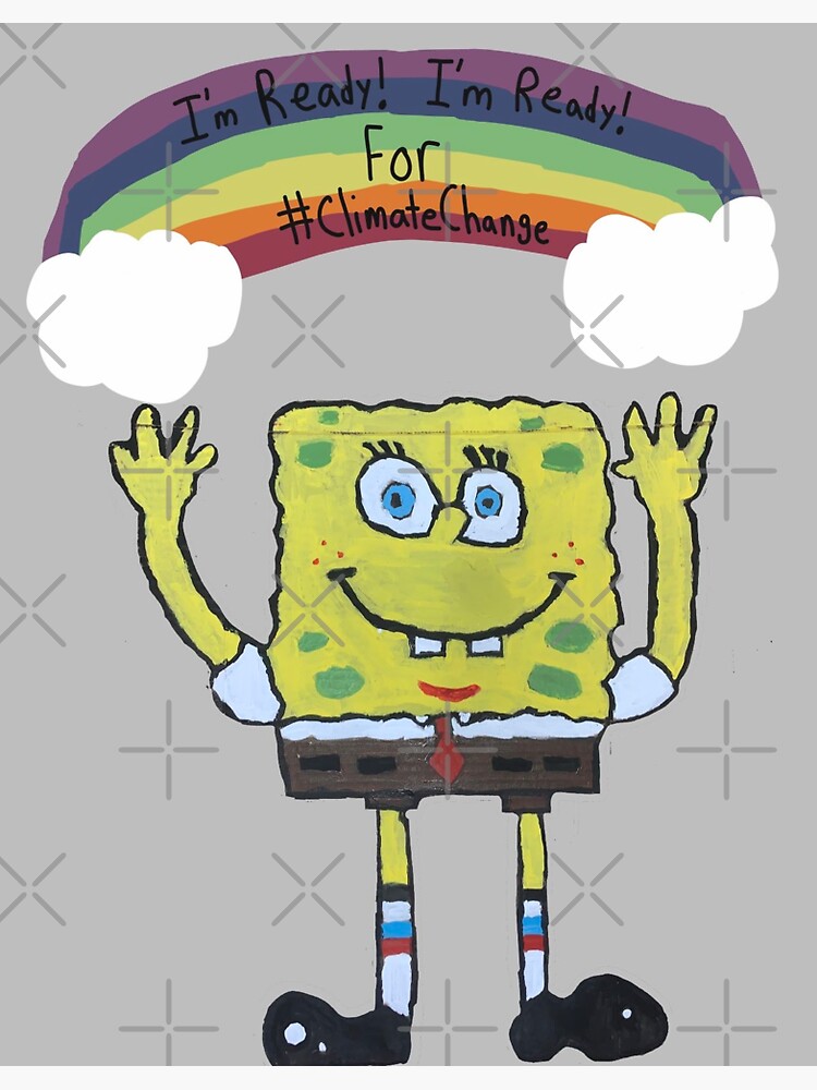 "Climate Change Spongebob" Sticker for Sale by roccodicosmo | Redbubble