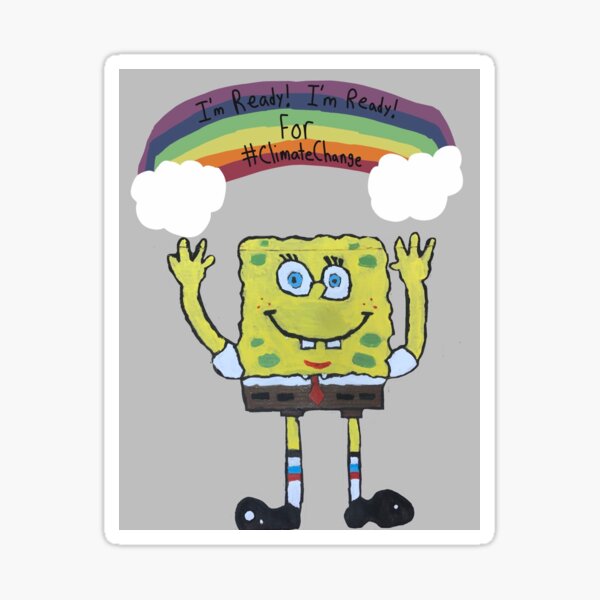 "Climate Change Spongebob" Sticker for Sale by roccodicosmo | Redbubble