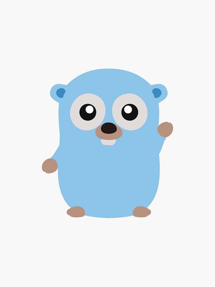 "Golang Cute Gopher with Big Round Eyes" Sticker for Sale by bean-tokyo ...