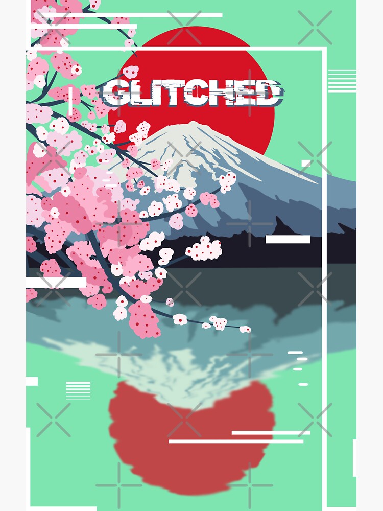 "Glitched Japan Aesthetic" Sticker by NickKoolaid | Redbubble