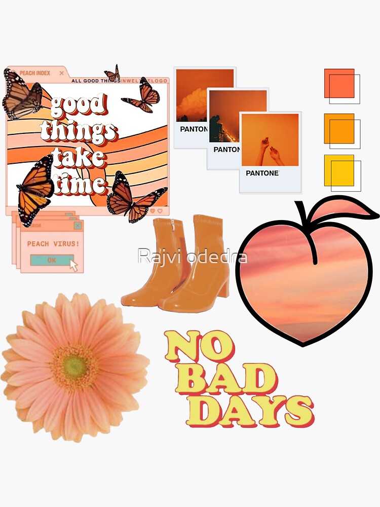 "orange aesthetic " Sticker for Sale by rajvi05 | Redbubble