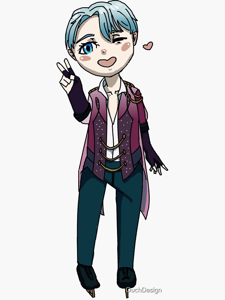 "Victor Nikiforov chibi (yuri on ice)" Sticker by OuchDesign | Redbubble