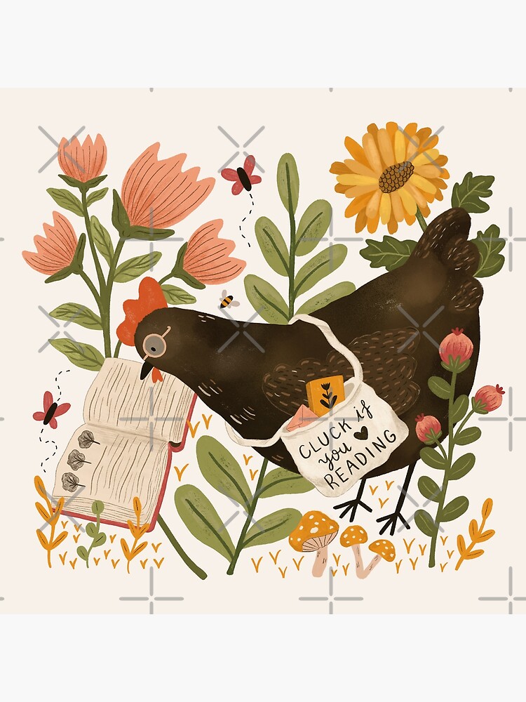 "Chicken Reading a Book" Poster for Sale by ohjessmarie | Redbubble