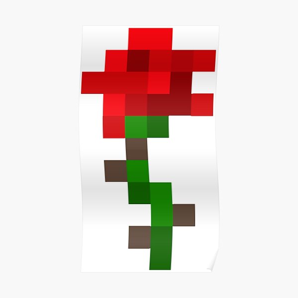"Red Minecraft Rose Flower" Poster for Sale by Tumblestwo | Redbubble