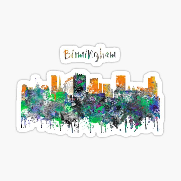 "Birmingham skyline" Sticker for Sale by Rosaliartbook | Redbubble