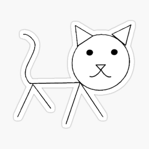 "Stick Figure Cat" Sticker for Sale by Tumblestwo | Redbubble