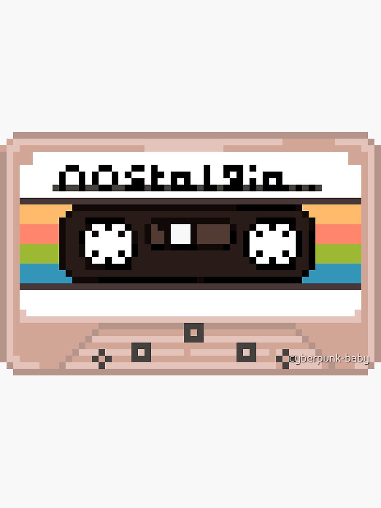 "8 Bit Cassette tape" Sticker for Sale by cyberpunk-baby | Redbubble