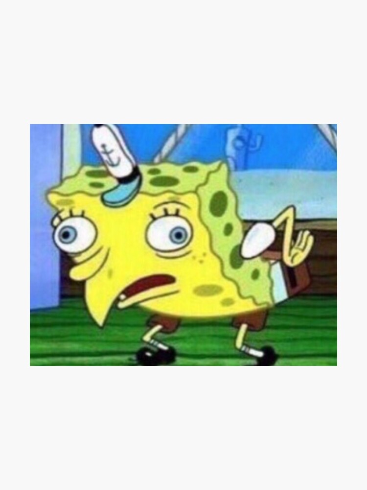 "sPoNgEbOb mOcKiNg mEmE" Sticker for Sale by phoebepressler | Redbubble