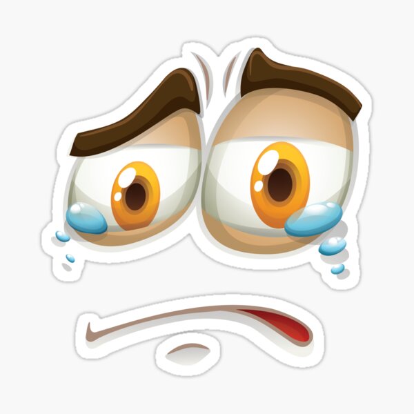 "Sad Cry Face" Sticker for Sale by EsraaMashnouq | Redbubble