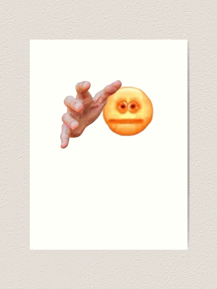 "Hands Grabbing Meme Screen-Reaching Cursed Emoji" Art Print by awbult ...