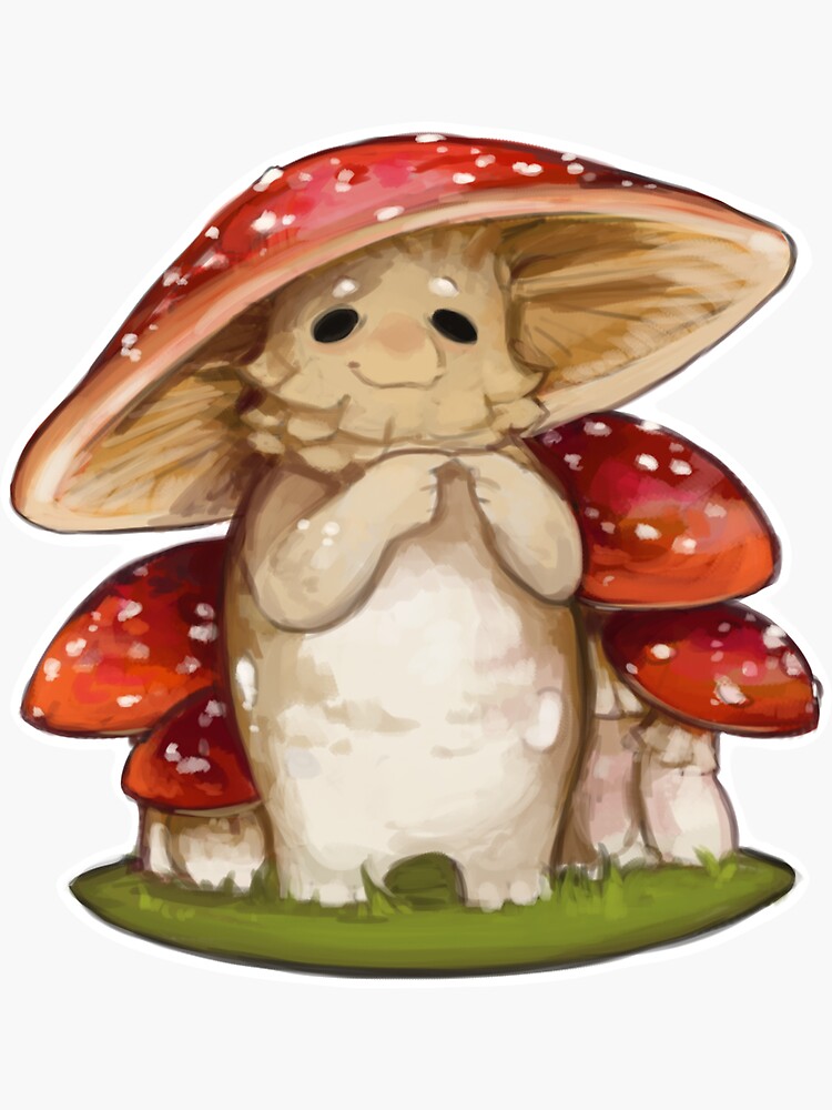 "Shroomling- Fly Agaric" Sticker for Sale by FelixVulpes | Redbubble