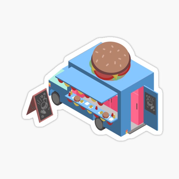 "Burger Food Truck" Sticker by RhymesWithTeal | Redbubble