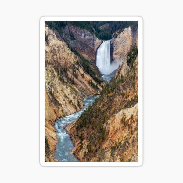 "Lower Falls of the Yellowstone" Sticker by Stookey | Redbubble