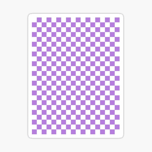"White and Lavender Violet Checkerboard" Sticker for Sale by ...