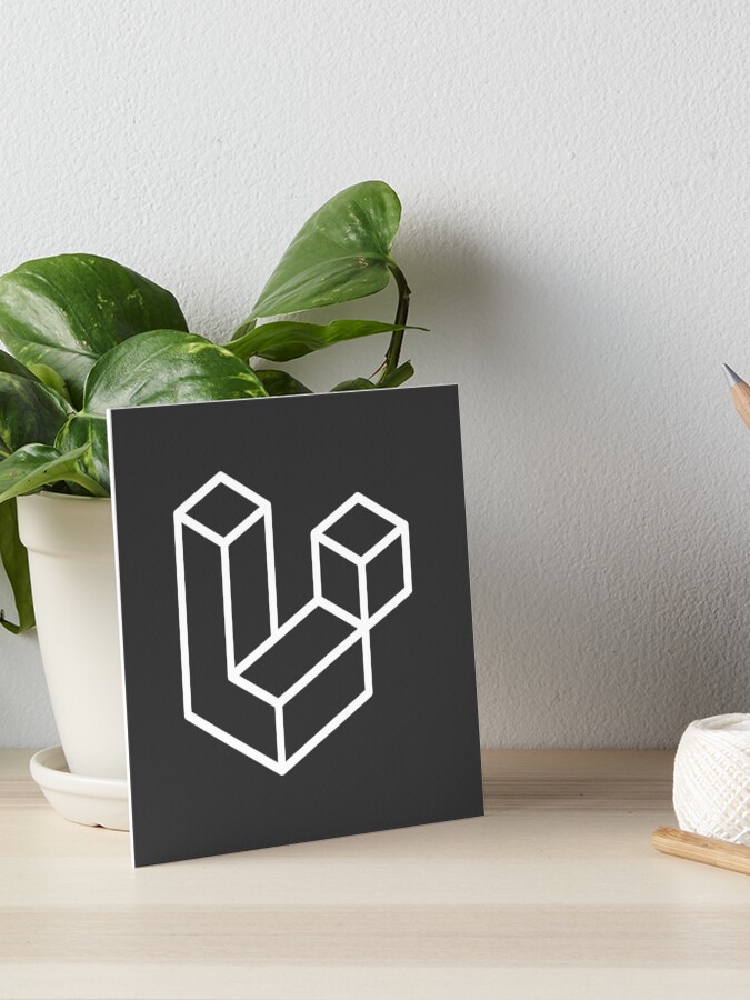 "The Laravel logo in white / gray" Art Board Print by desertWombat ...