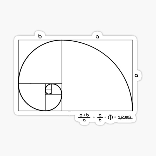 "Fibonacci Golden Ratio" Sticker by maryedenoa | Redbubble