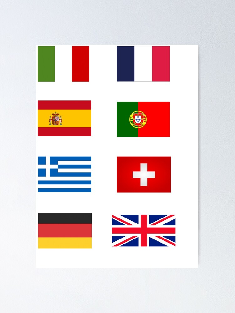"Flags of European countries" Poster by AsKartongs | Redbubble