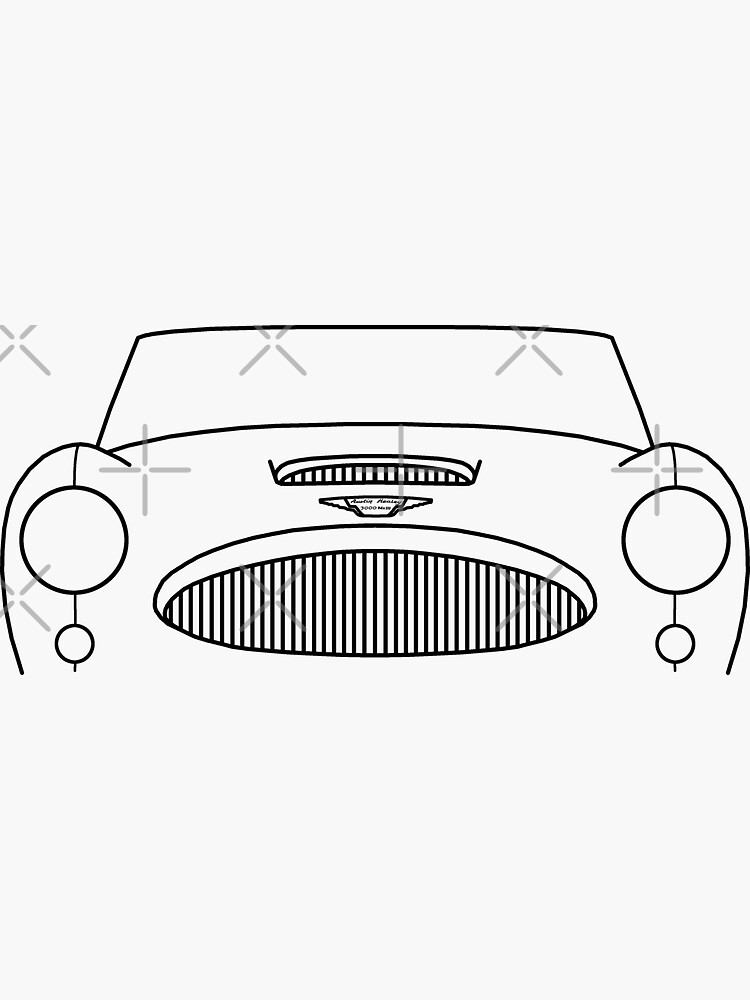 "Austin-Healey 3000 classic car outline graphic (black)" Sticker for ...