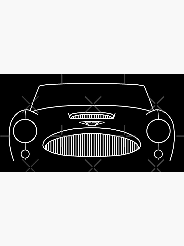 "Austin-Healey 3000 classic car outline graphic (white)" Art Print by ...