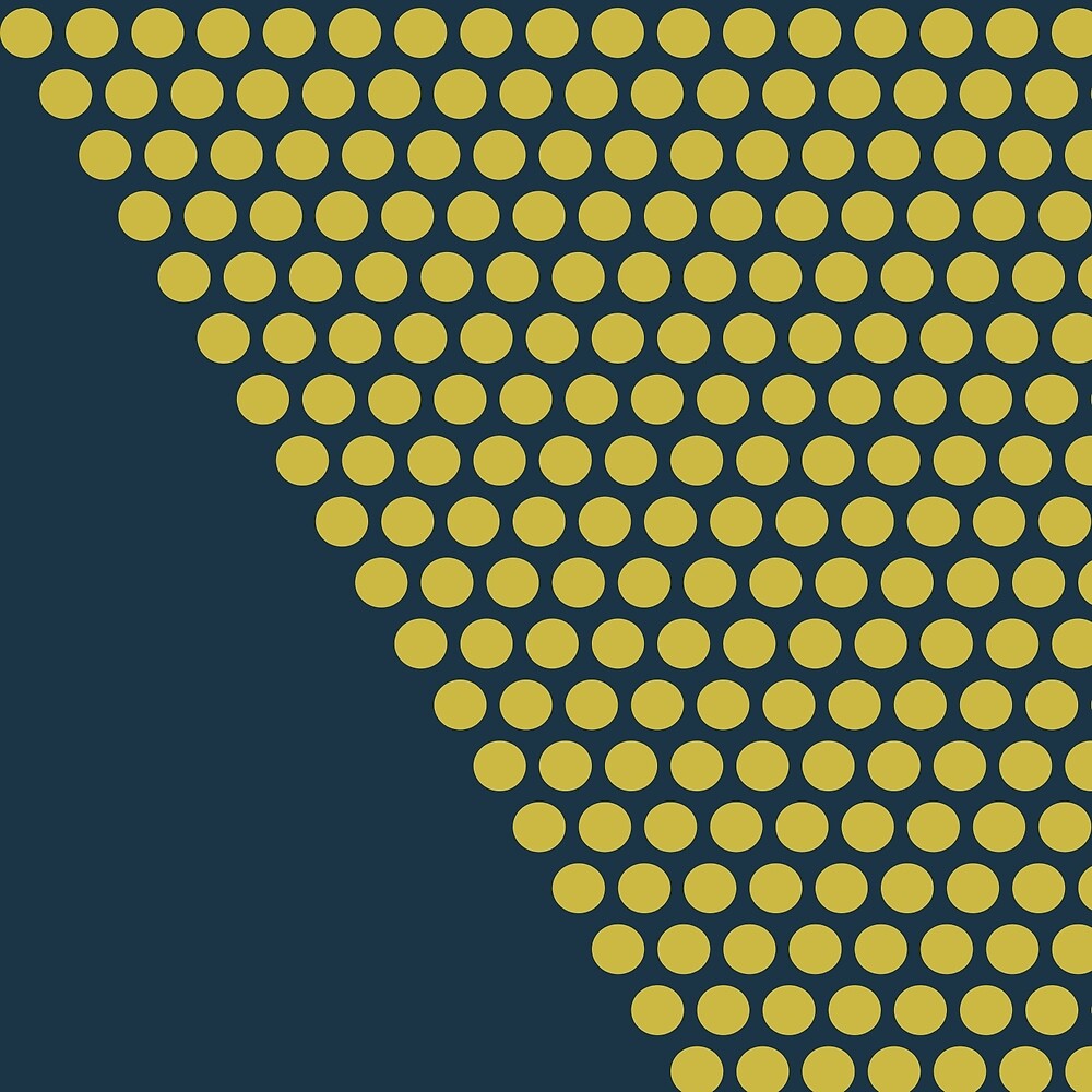 "Dot Cascade, Geometric Minimalist Dots Pattern in Mustard Yellow and ...