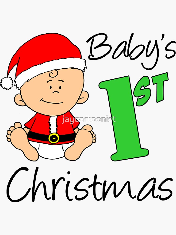 "Baby's First Christmas Baby Milestone Outfit" Sticker for Sale by ...