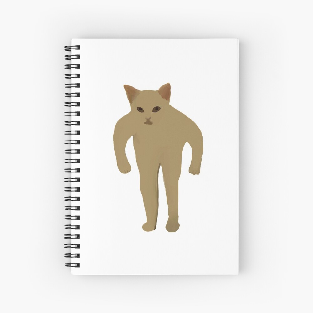 "Buff Cat Meme Cat with Two Arms Meme" Spiral Notebook for Sale by ...