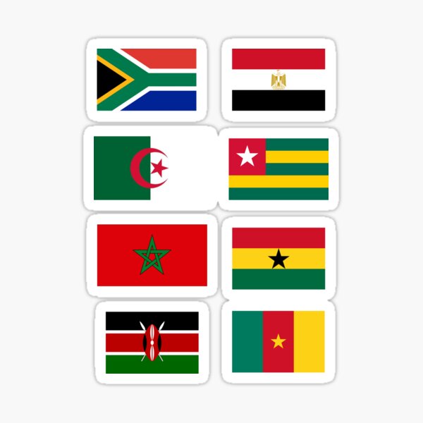 "African flags stickers pack" Sticker for Sale by AsKartongs | Redbubble