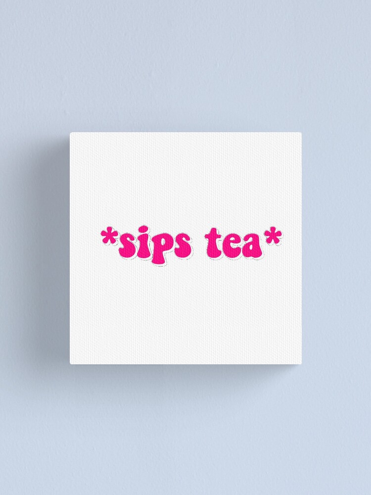 "Vsco Sips Tea Hydroflask Aesthetic Sticker" Canvas Print by cloudymina ...