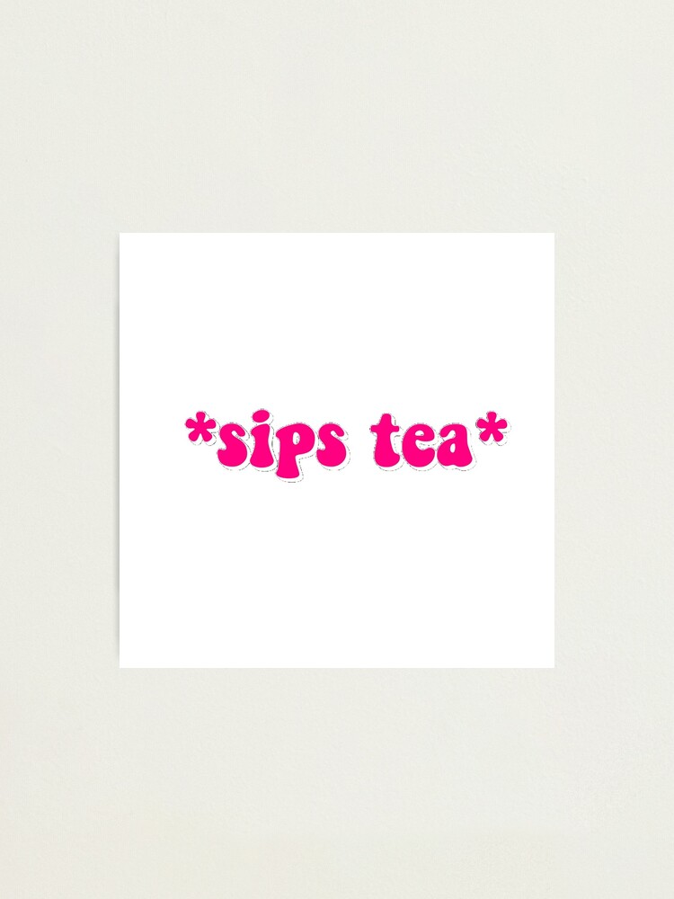 "Vsco Sips Tea Hydroflask Aesthetic Sticker" Photographic Print by ...