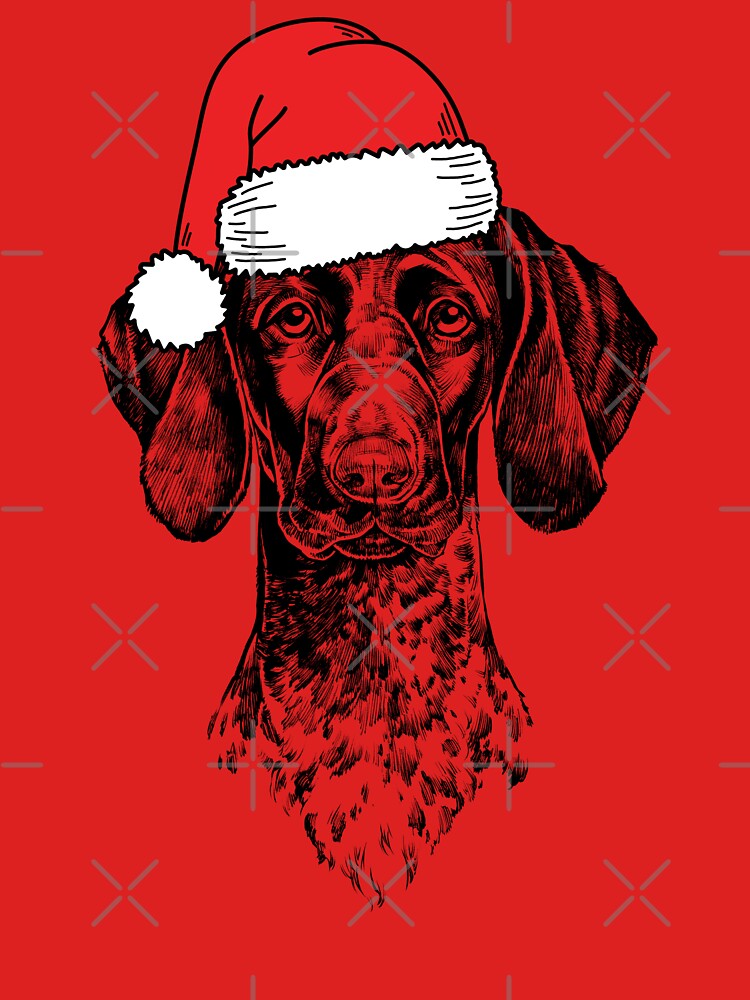 Christmas German Shorthaired Pointer Santa GSP Dog T-Shirt sold by ...