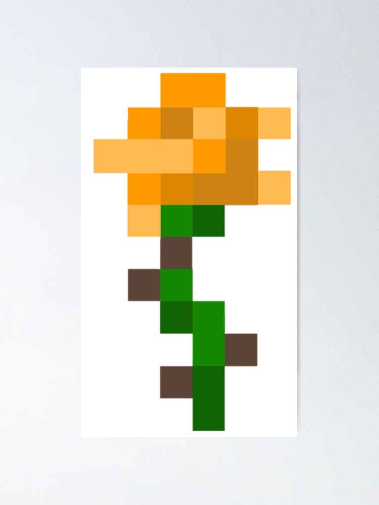 "Golden Minecraft Rose" Poster by Tumblestwo | Redbubble