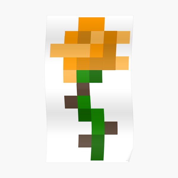 "Golden Minecraft Rose" Poster by Tumblestwo | Redbubble