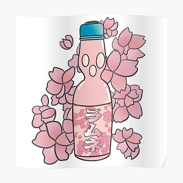 "Cherry Blossom Ramune" Poster by Miriamlwagner | Redbubble