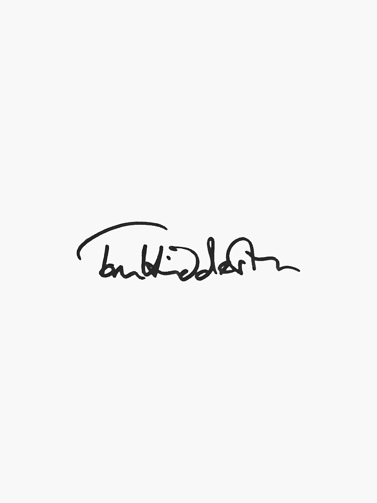 "Tom Hiddleston signature" Sticker for Sale by lilybway | Redbubble