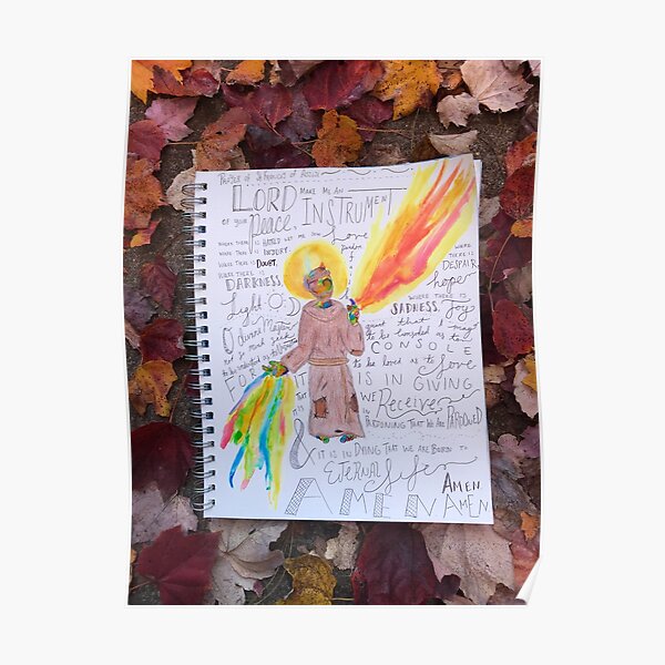 St Francis Of Assisi Prayer Poster For Sale By Mikayla98logan Redbubble