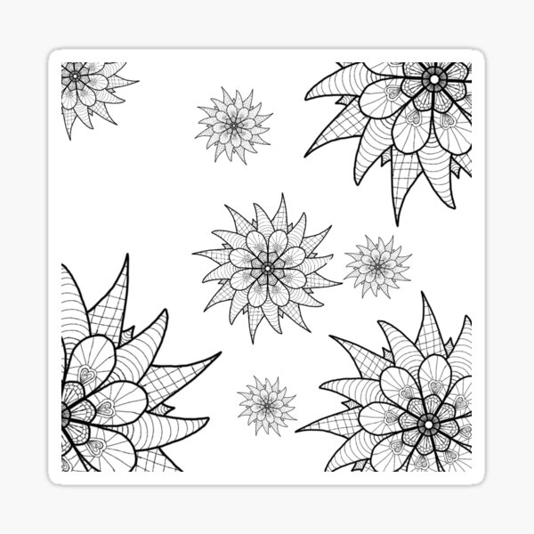 "mandala multiple design, uncolored" Sticker by linL | Redbubble