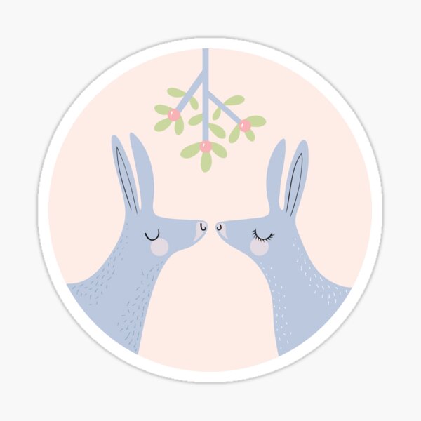 "Mistletoe Smooch" Sticker by AnniRaasu | Redbubble