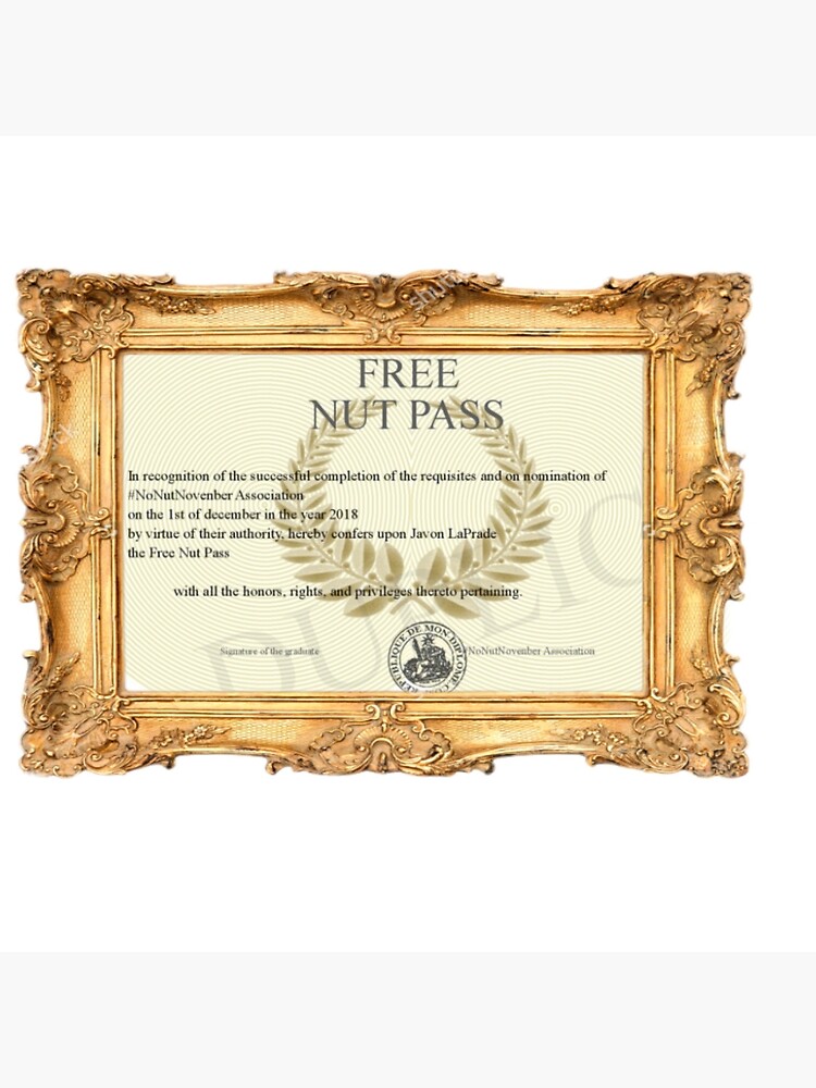 "Free Nut Pass" Art Print for Sale by hannahgrace0204 | Redbubble