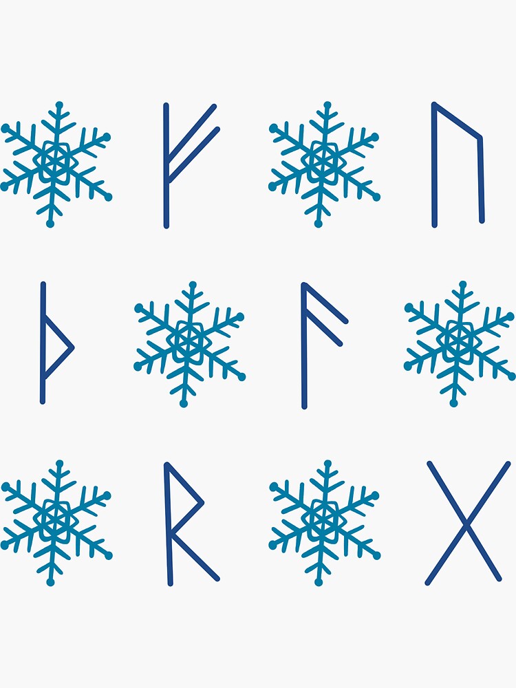 "Snowflakes and Runes" Sticker for Sale by jakeonredbubble | Redbubble