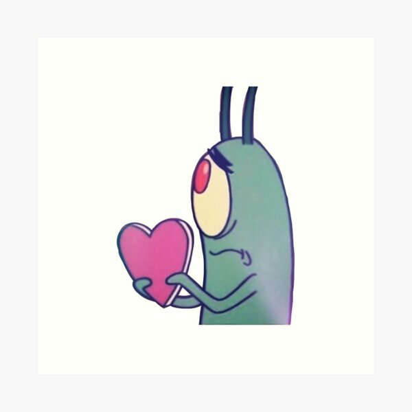 "Spongebob Plankton meme sticker love" Art Print by lucybee28 | Redbubble