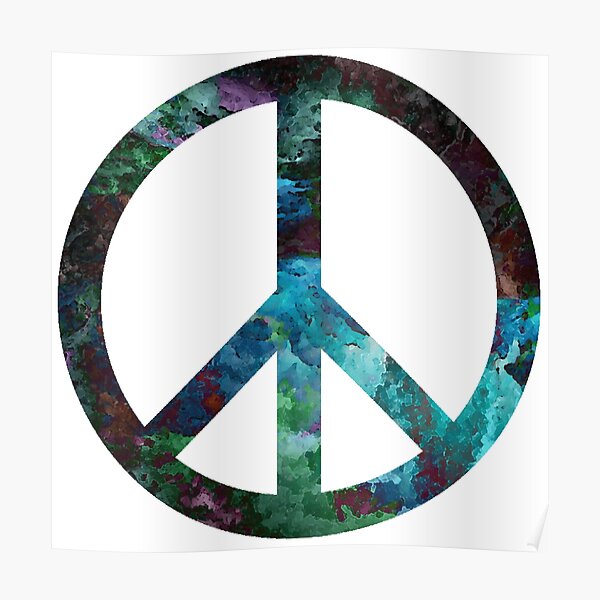"Aqua - Peace Symbol" Poster for Sale by advent-grade | Redbubble