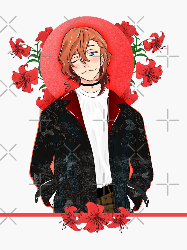 "Chuuya flowers" Sticker for Sale by artbyaiv | Redbubble
