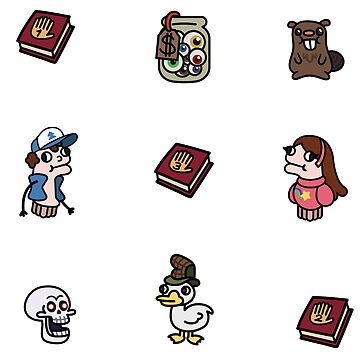"Gravity Falls Items #1" Sticker for Sale by joseanaya | Redbubble